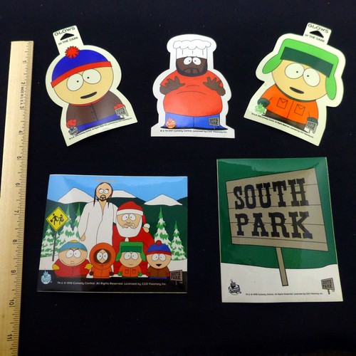 Vintage 90's South Park sticker lot Stan Kyle Chef Santa Jesus sign ...