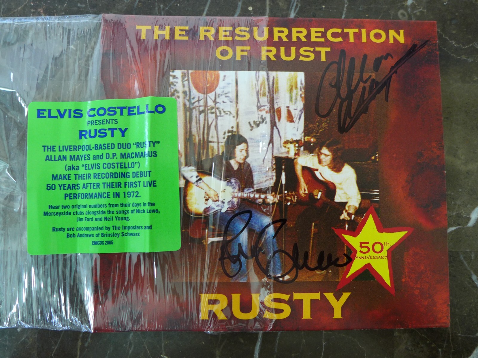 ELVIS COSTELLO/ALLAN MAYES-AUTOGRAPHED RUSTY SIGNED CD"THE RESURRECTION ...