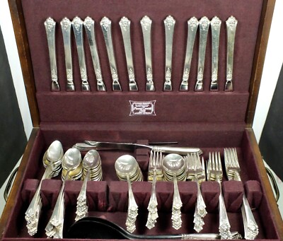 104 Pcs Royal Crest Castle Rose Sterling Silver Flatware W ...
