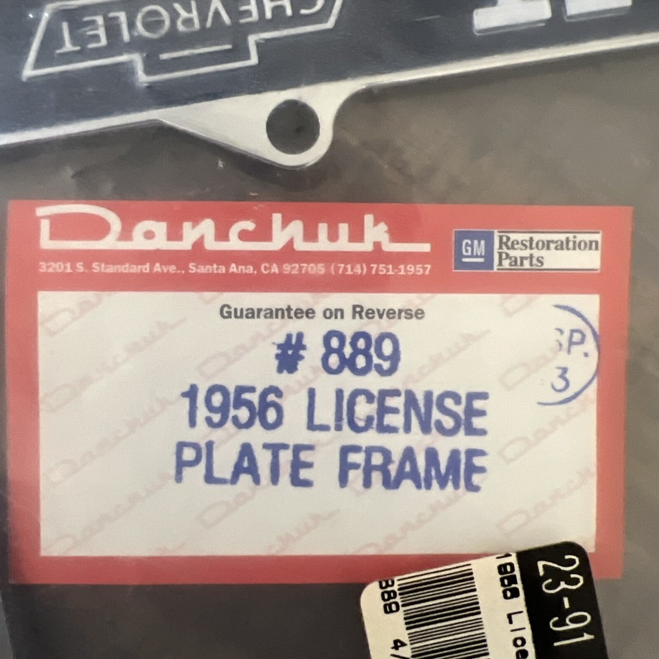 1956 Chevrolet License Plate Metal Frame #889 Danchuk Santa Ana, CA NEW ...