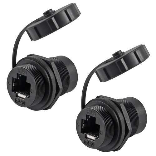 2Pcs RJ45 Connector CAT6 8P8C Panel Mount Shielded Ethernet LAN ...