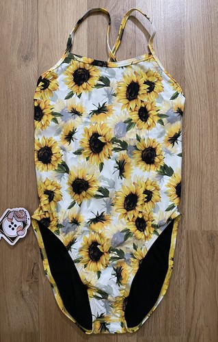 NWT JOLYN 30 SUNFLOWER Jackson Tie Back Yellow Flower Swimsuit One ...