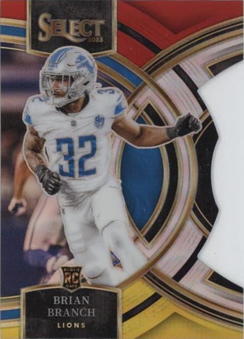 2023 Panini Select - Premier Level Brian Branch #135 Red & Yellow Prizm ...
