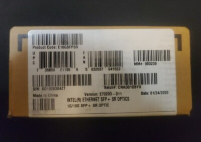 Intel E10GSFPSR 1G/10G Ethernet SFP+ SR Optics Transceiver Module 850NM ...