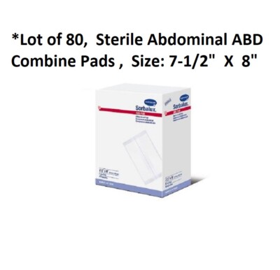 80 Count Hartmann Sorbalux Abdominal Pad ABD Pads Sterile 7-1/2 X 8 ...