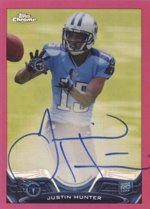 2013 Topps Chrome - Justin Hunter #18 BCA Pink Refractor Rookie ...