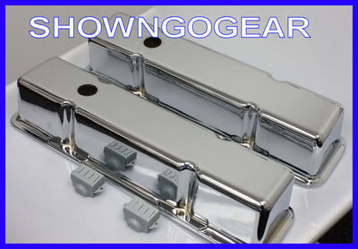CHROME SMOOTH ALUMINIUM ROCKER COVERS SBC CHEV DRAG HOTROD AWESOME ...