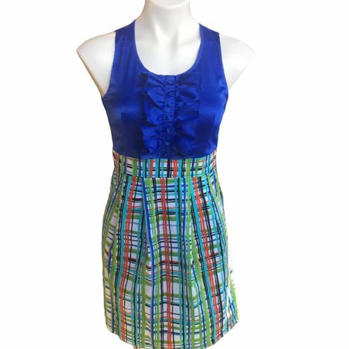 ModCloth Minuet Plaid Bottom Ruffle Top MultiColor Dress S | eBay