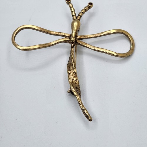 Stylized Dragonfly Brooch Well Crafted Brass Metal 2 1/2 Inches | eBay
