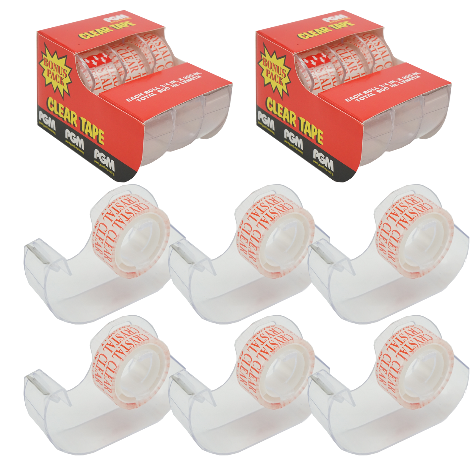 Clear Tape Rolls Transparent Tape with Dispensers-Gift Wrap Tape Rolls ...