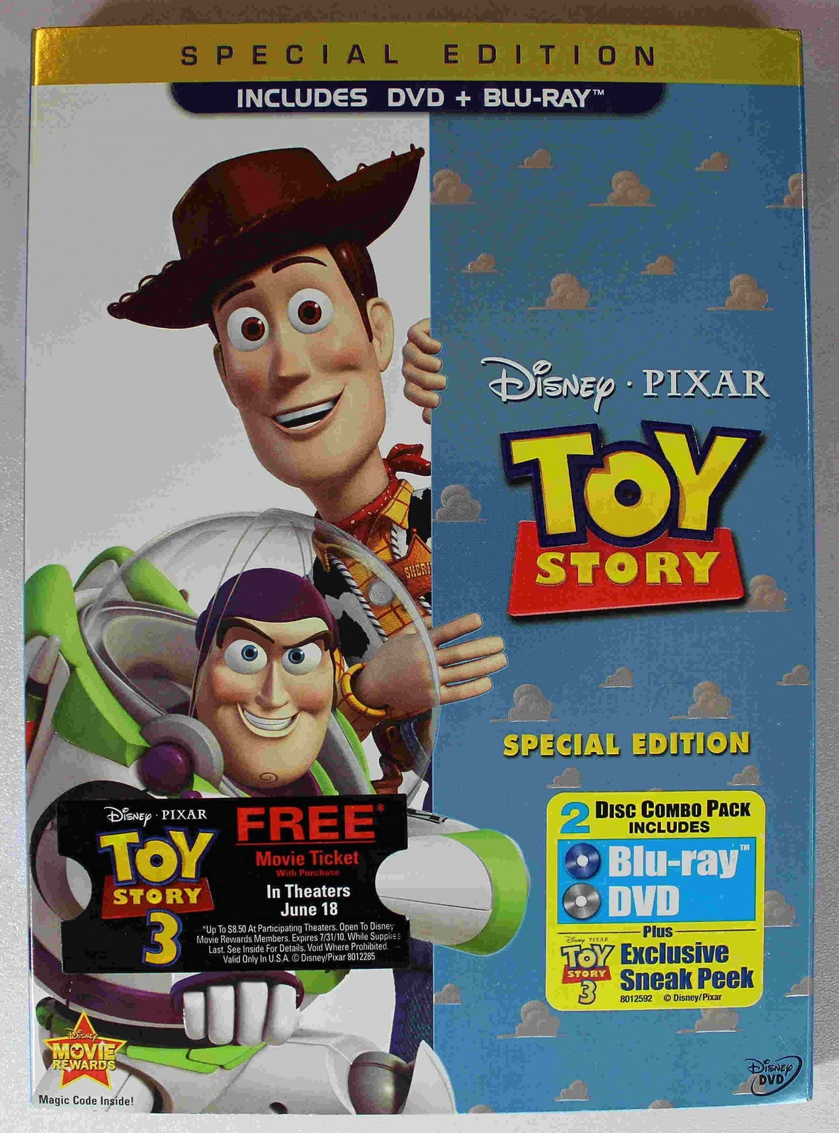 Toy Story (Blu-ray/DVD, 2010, 2-Disc Set, Special Edition DVD/Blu-ray ...