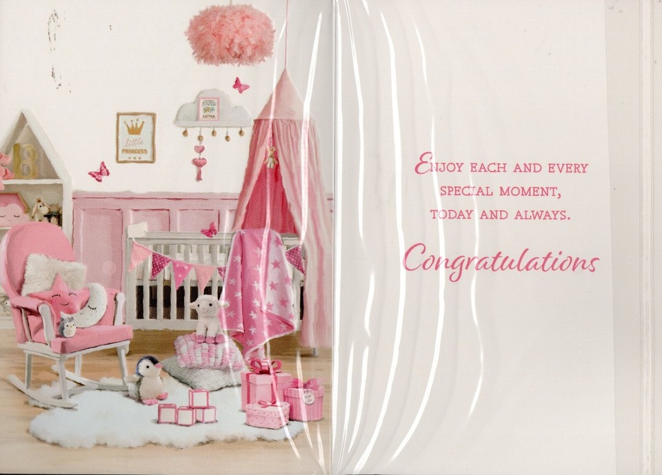 New Baby Girl Card Choice Of Designs For Birth Of Baby Daughter 7"x5 ...