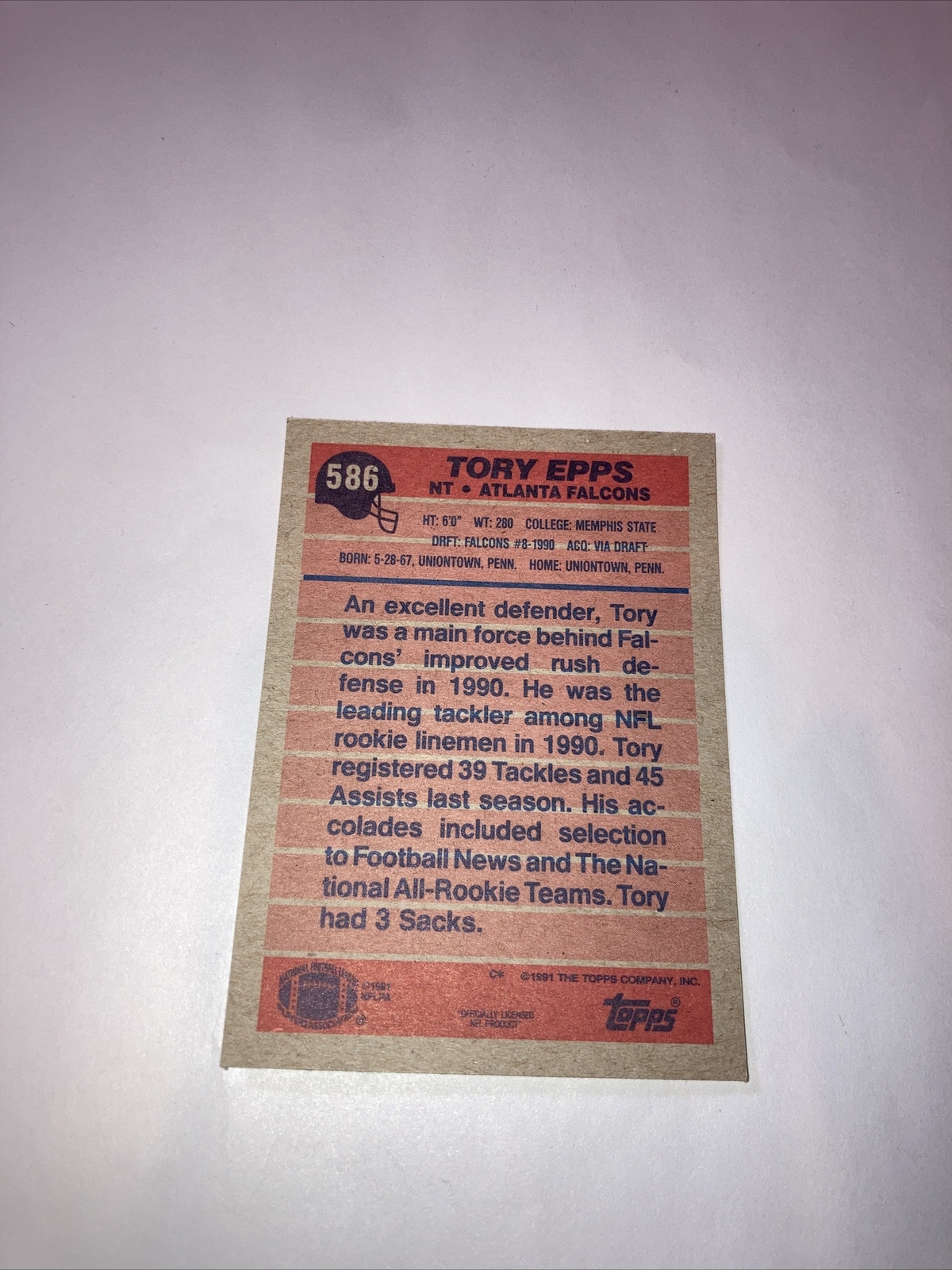 1991 Topps - #586 Tory Epps for sale online | eBay