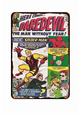 Daredevil Man Super Hero 1930s Comics art All Metal Tin Sign 8 x 12 | eBay
