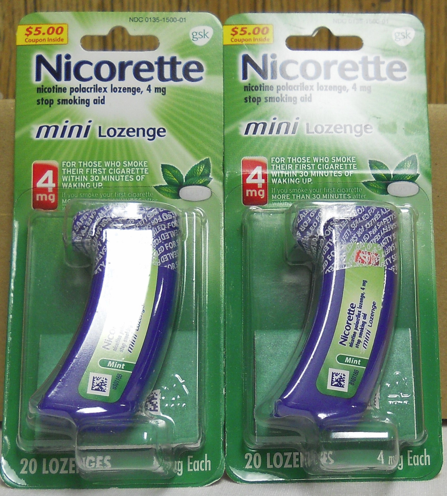 Nicorette Mini Mint Flavor Lozenge 4mg 2X20= 40 Lozenges Exp 03/2025 ...