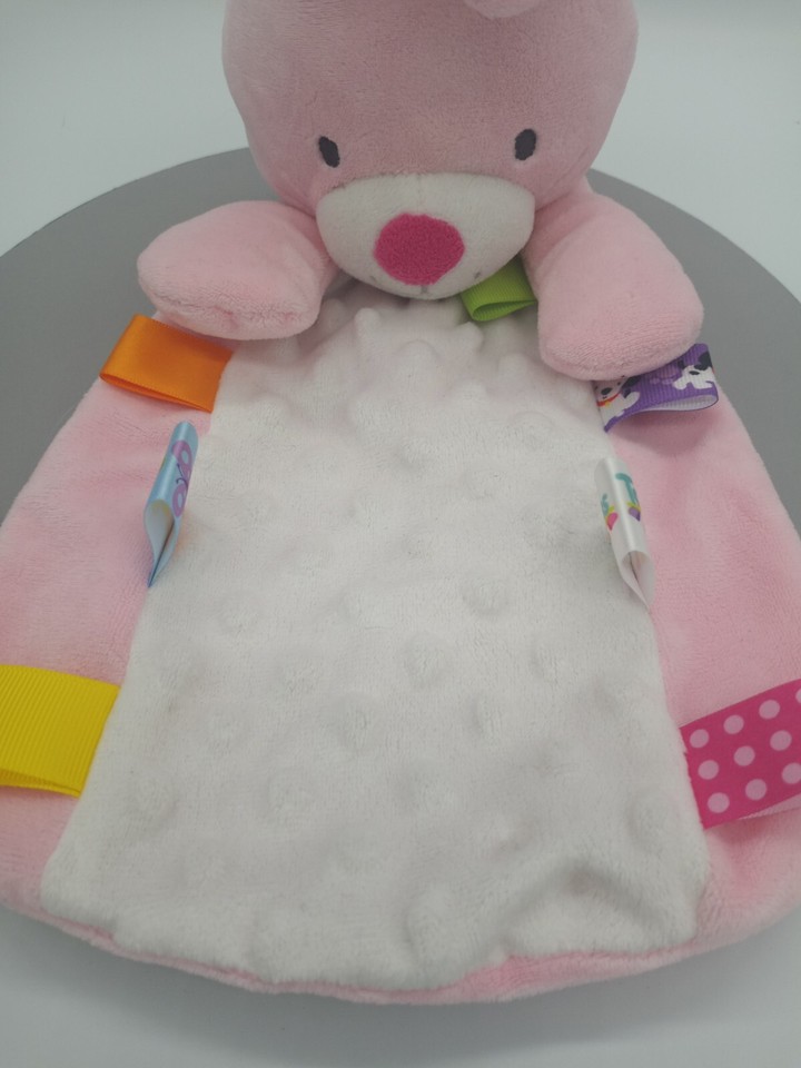 Taggies Pink/White Bunny Rabbit Lovey Security Blanket Stuffed Toy ...