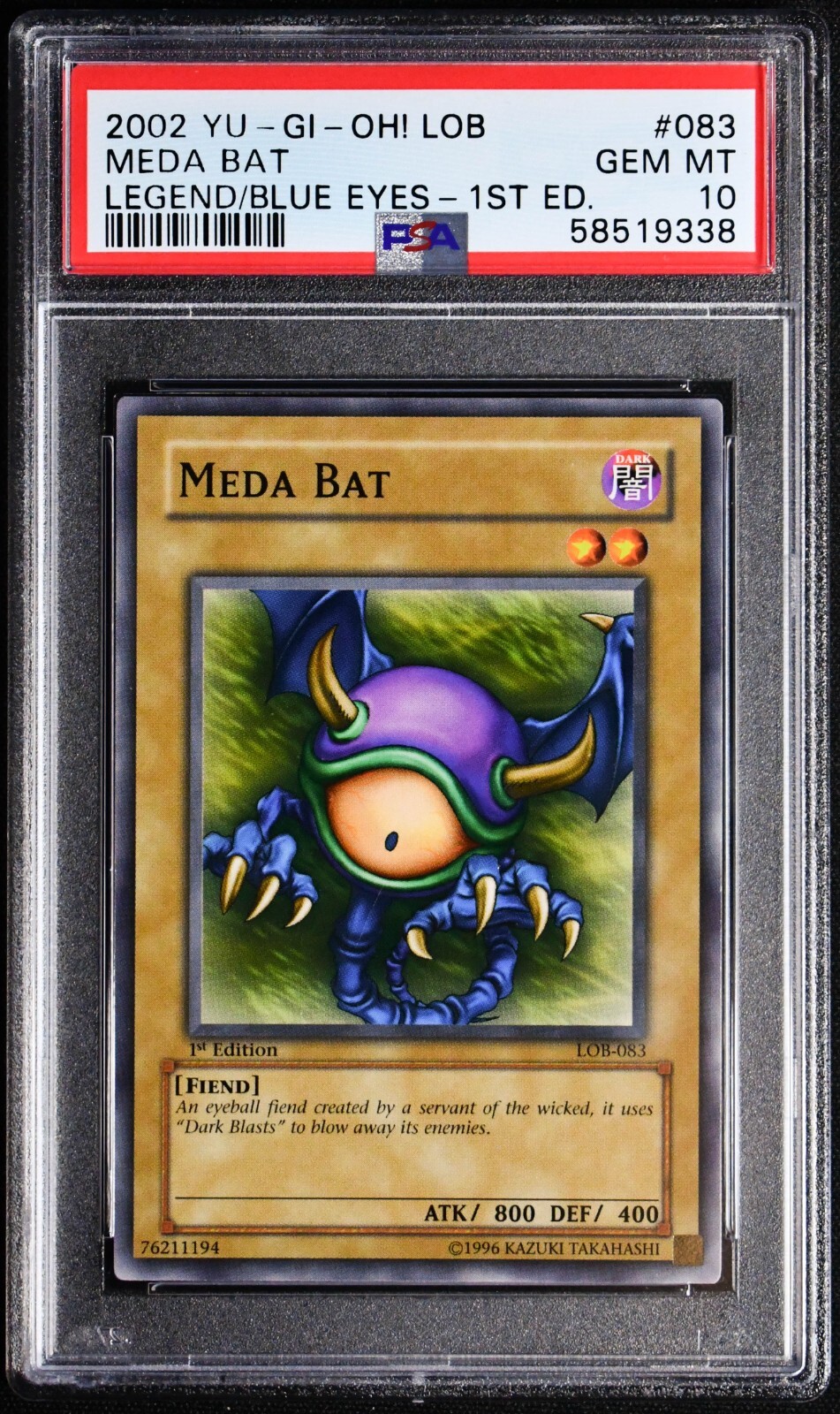 Yugioh MEDA BAT LOB-083 1st Edition GEM MINT PSA 10 | eBay