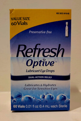 Refresh Optive Lubricant Eye Drops 60 Single Use Vials EXP-8/2026 | eBay