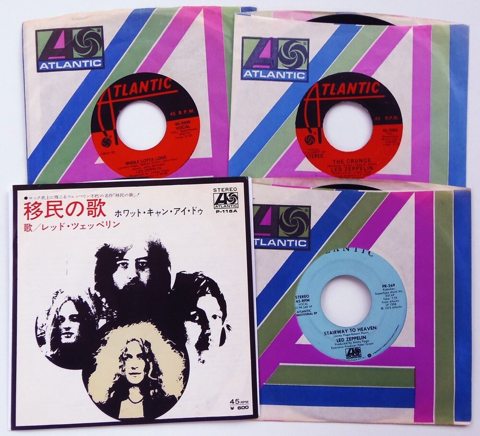 Lot of 4 - Feat. Led Zeppelin Blue Atlantic Stairway To Heaven Promo 45 ...