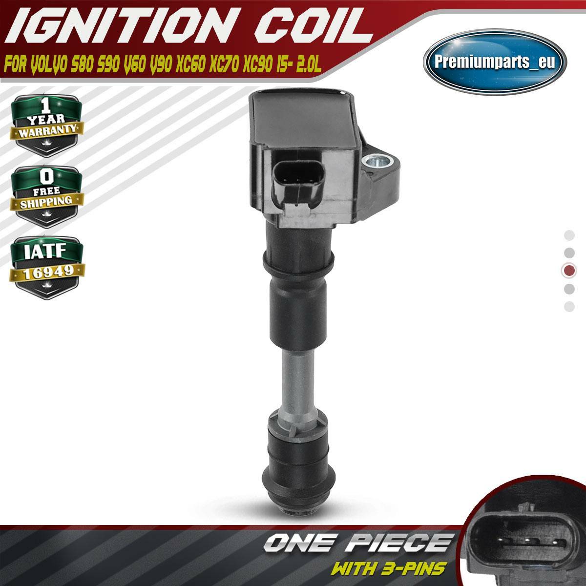 Ignition Coil for Volvo S80 S90 V60 V90 XC60 XC70 XC90 2015-2020 2.0L ...