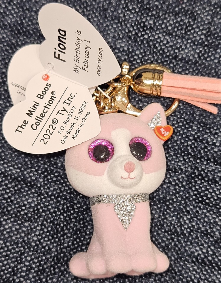 TYTY Mini Boos FIONA the Pink Cat Figure Collectible Keychain Clip | eBay