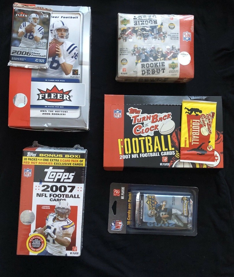 Football Sports Card Variety Lot of 6 Unopened Packs from years 2000 ...
