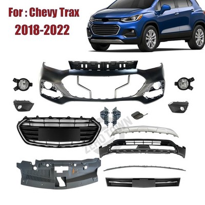 Front Bumper Cover Upper Lower Grille w/Foglights Set For Chevy Trax ...