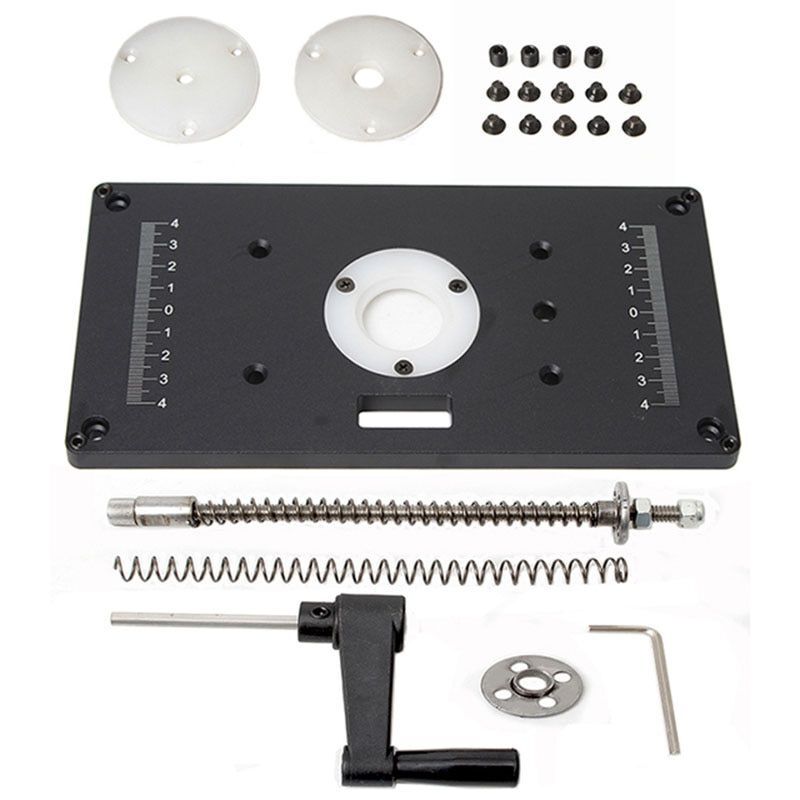 Router Table Insert Plate Lift Refit Trimming Machine Aluminum Flip ...
