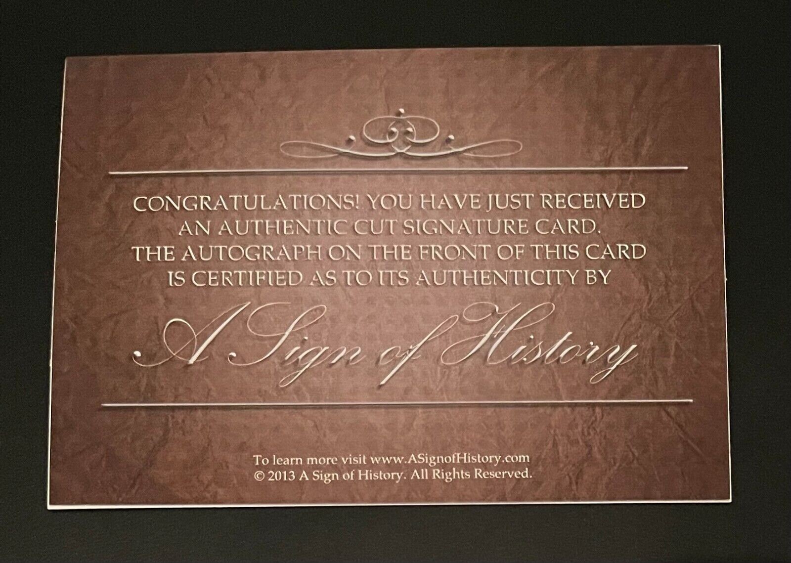 CORY BOOKER A Sign of History Custom Cut AUTOGRAPH Signed Card Senator ...