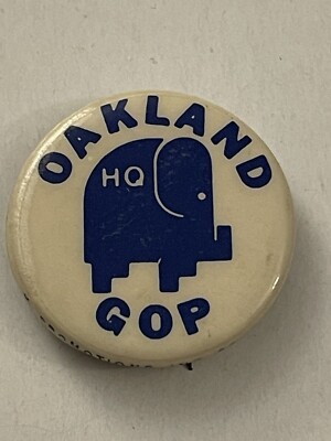 Vintage Oakland HQ GOP Elephant Button Pin Pinback PB30H | eBay