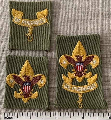 3 Vintage TENDERFOOT & FIRST SECOND CLASS Boy Scout Rank Badge PATCHES ...
