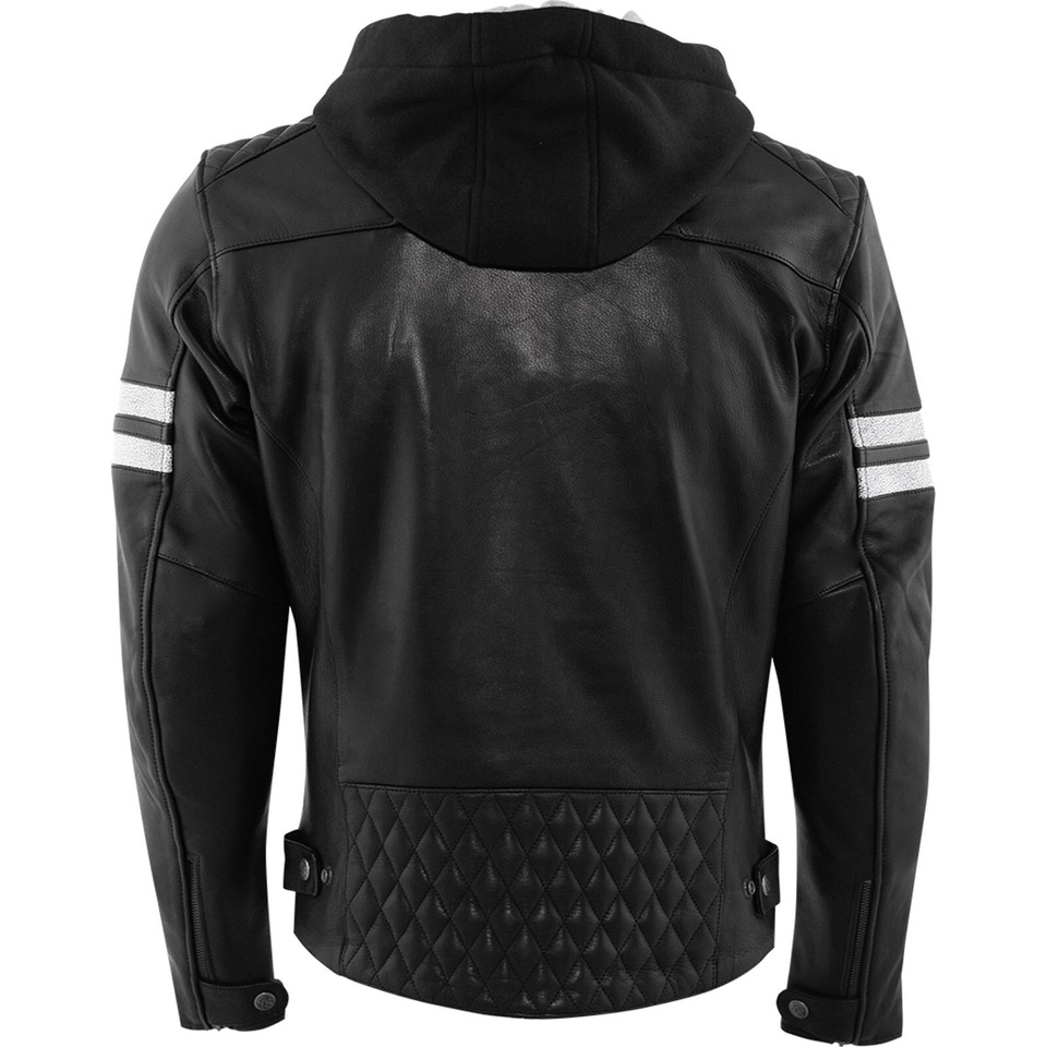 Men's Motorcycle Leather Jacket 8XL - Rusty Stitches Super Jari Hooded V2 | eBay