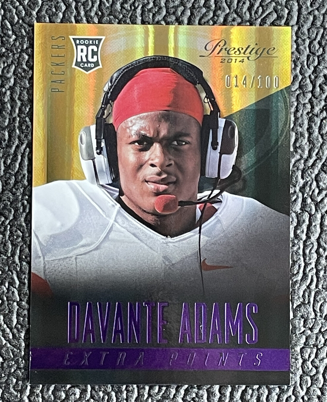 🔥DAVANTE ADAMS 2014 PRESTIGE EXTRA POINTS PURPLE REFRACTOR ROOKIE CARD ...