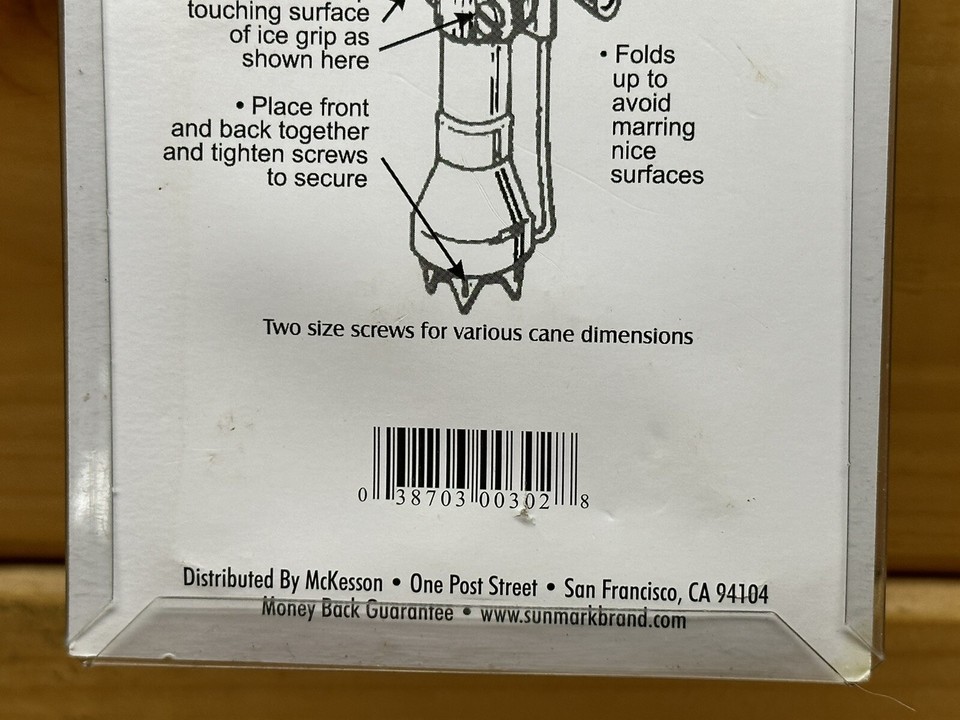 NEW Sunmark Cane Ice Grip Universal Two Position Anti Slip Stainless ...