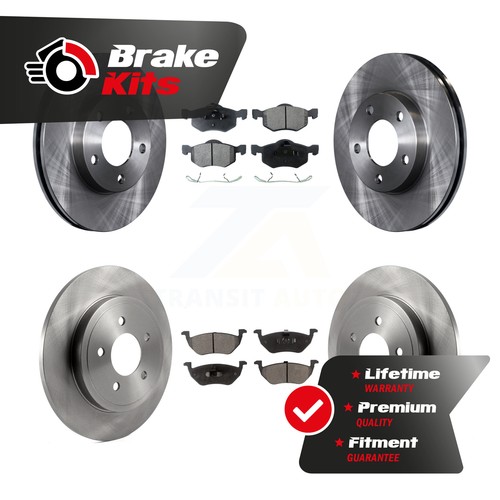 Front Rear Brake Rotors & Semi-Metallic Pad Kit For 2005-2006 Mazda ...