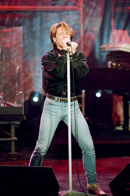 Jon Bon Jovi Of Musical Guest Bon Jovi On Jay Leno 1993 Tv Old Photo ...