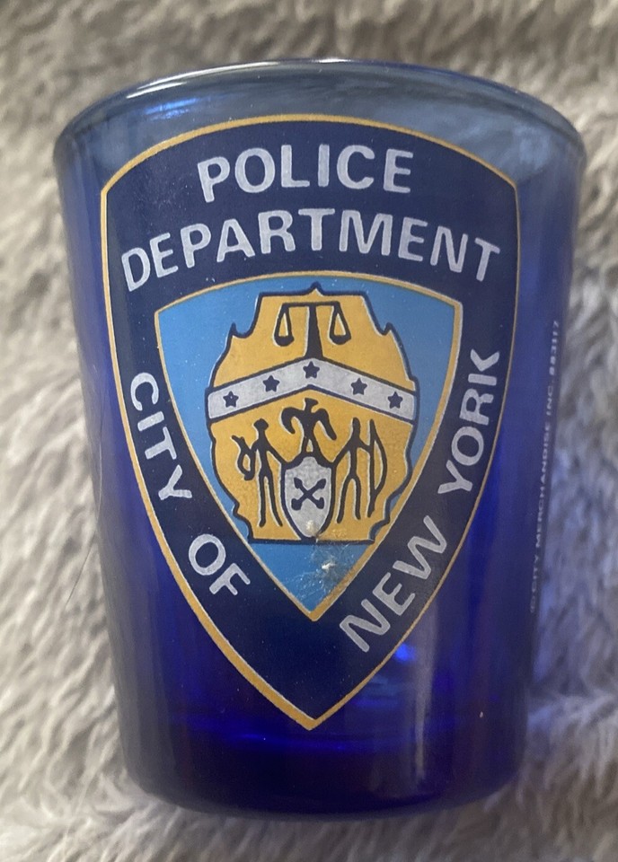 City of New York Police NYPD Shot Glass Cobalt Blue Swat Officer | eBay