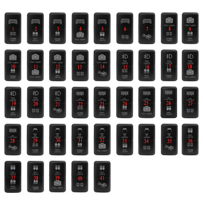 12V Dual Push Button Switch Green Red for Toyota Prado Hilux 39mm x ...