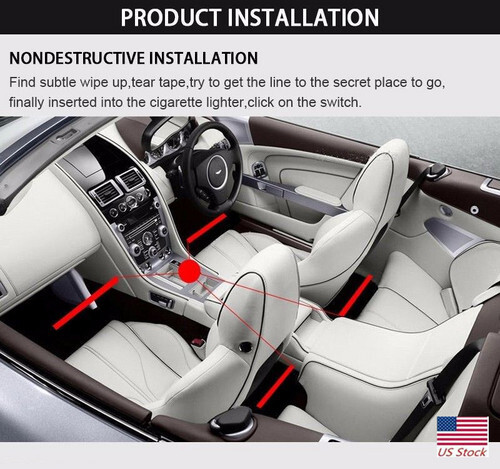 RGB LED Lights Under Dash Car Interior Atmosphere Strip Neon Light Kit ...