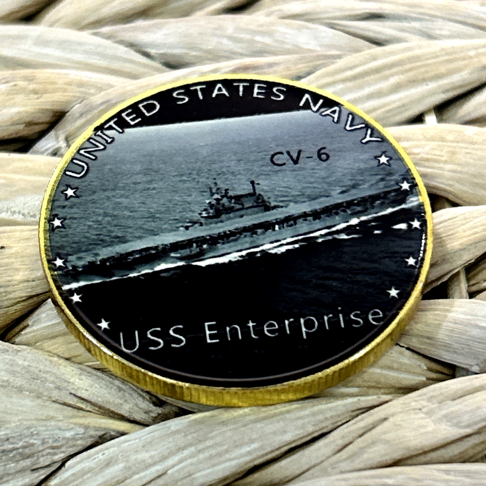 US Navy CHALLENGE COIN- WW2 -USS ENTERPRISE CV-6 Aircraft Carrier | eBay