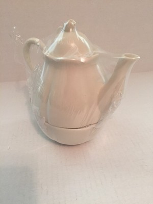 ND Exclusive 3 Piece Ceramic Teapot with Lid and Cup NEW in Package | eBay