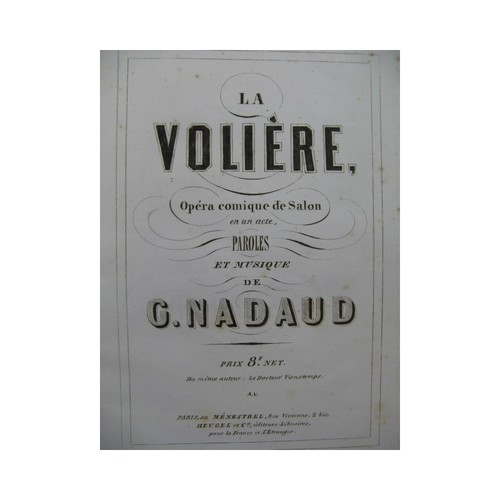 Nadaud Gustave The Aviary Opera Singing Piano 1854 | eBay