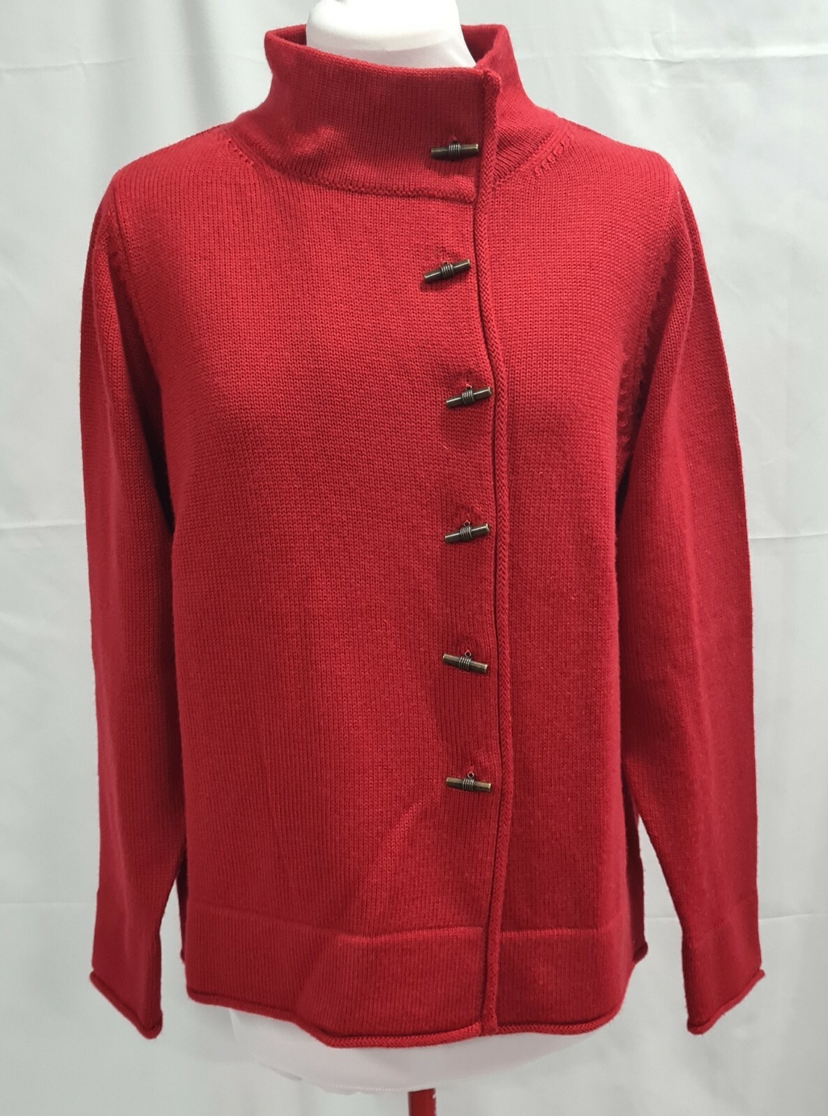 Brewsters - Sz M - Women's Ruby Red Wool Blend Cardigan | eBay