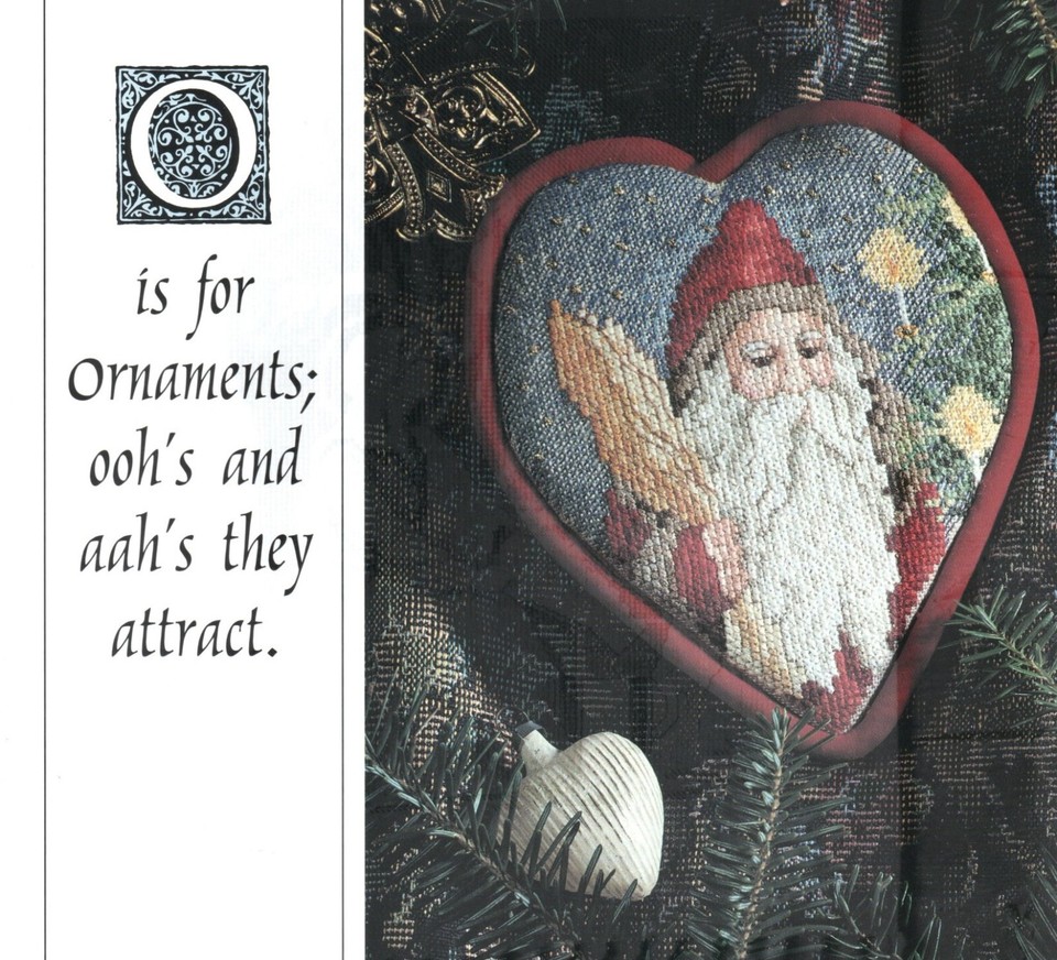 Leisure Arts Heart Shaped Santa Ornaments Letters Single Cross Stitch ...