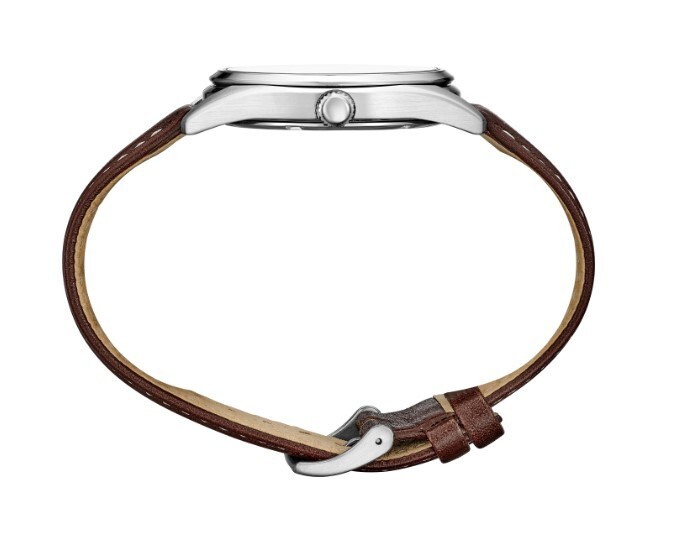 Seiko Essential Minimalist Green Sunray Dial Brown Leather Strap Watch ...