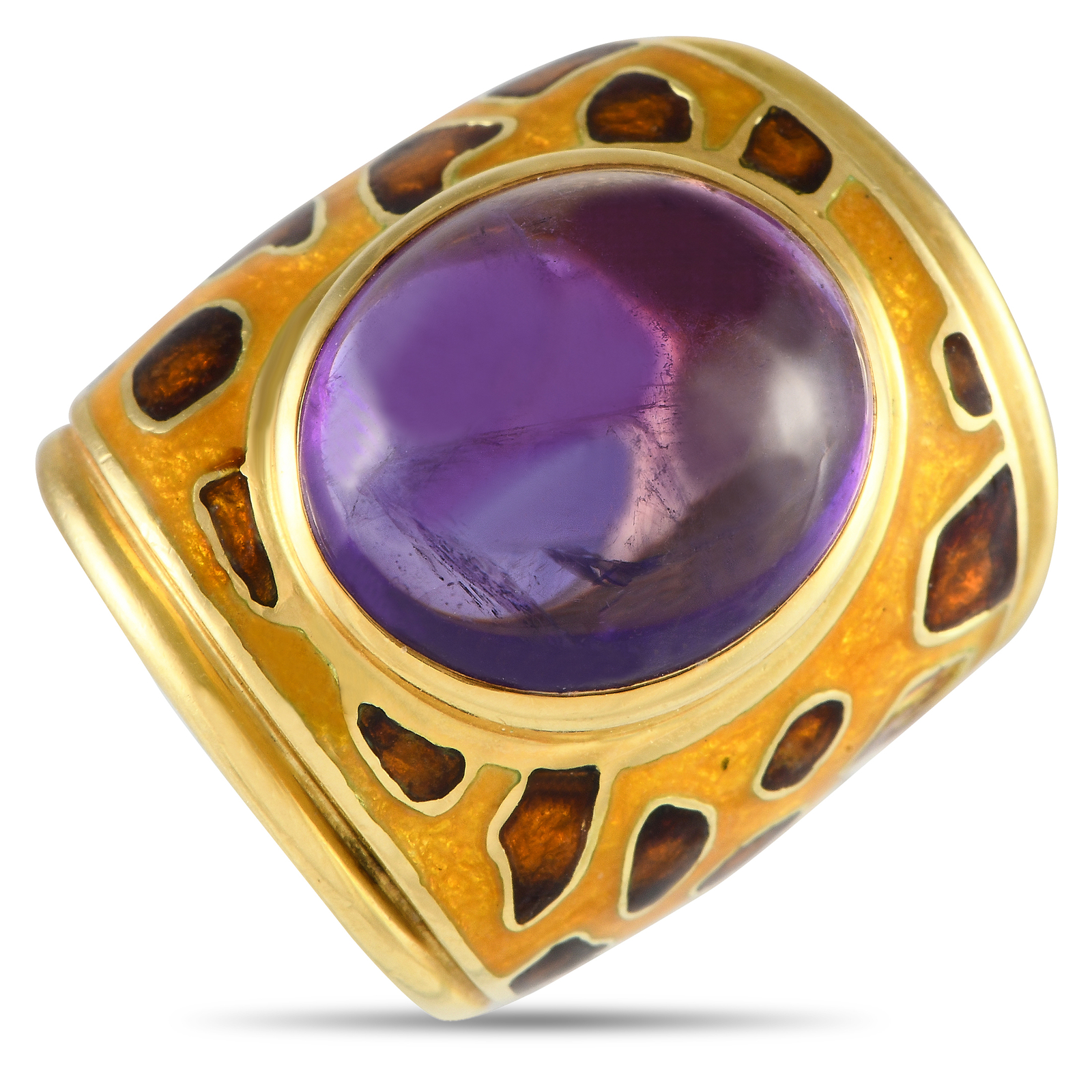 H. Stern 18K Yellow Gold Amethyst Enameled Ring MF05-… - Gem