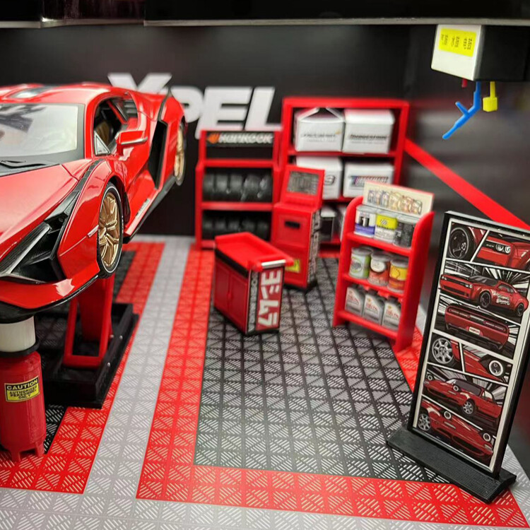 Diorama 1/18 Car Garage Tool Model Repair Scene Display Accessory Prop ...