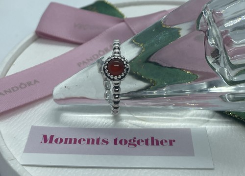Pandora July Birthstone Ring - Carnelian - Silver - 190854CAR - Size 58 ...
