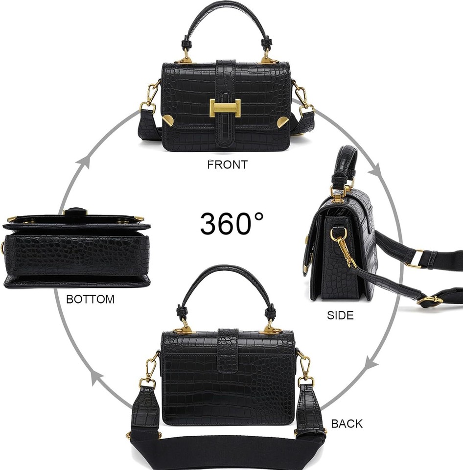LL LOPPOP Women's Small Classy Crossbody Purse Top Handle A-black(2035 ...