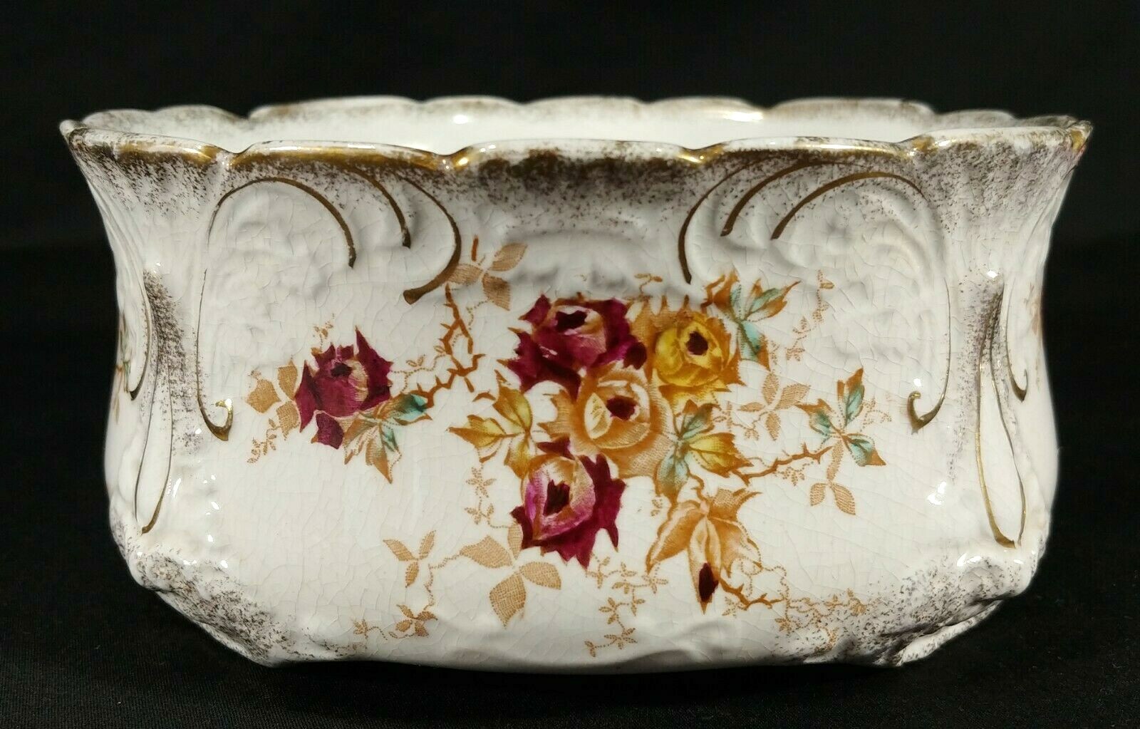 Antique Vintage Porcelain Sided Victorian Footed Bowl | eBay